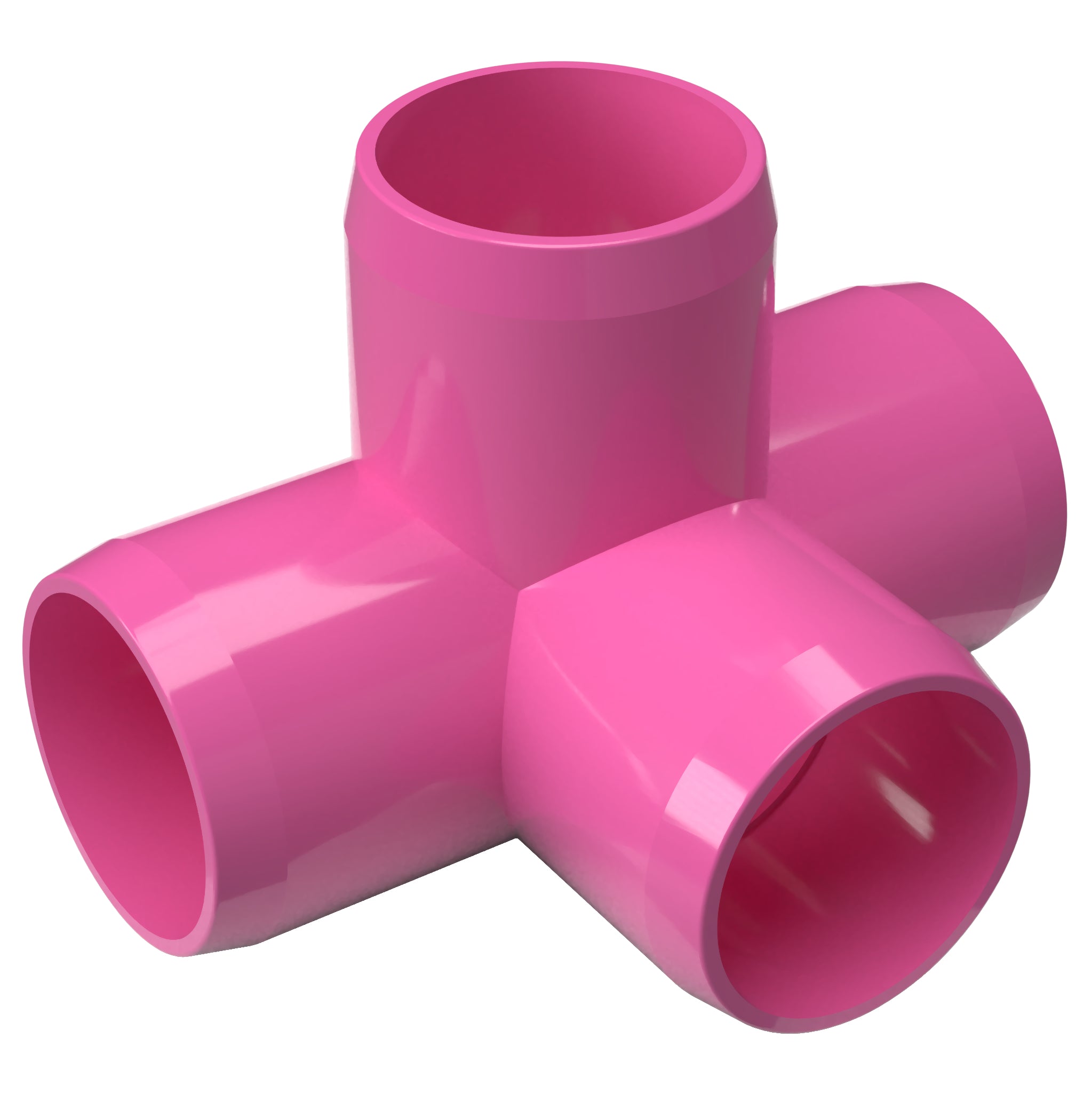 1" 4-Way PVC Tee Furniture Grade Fitting - Side Outlet Tee – PVC Pipeworks